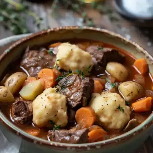 Family Beef Stew with Dumplings